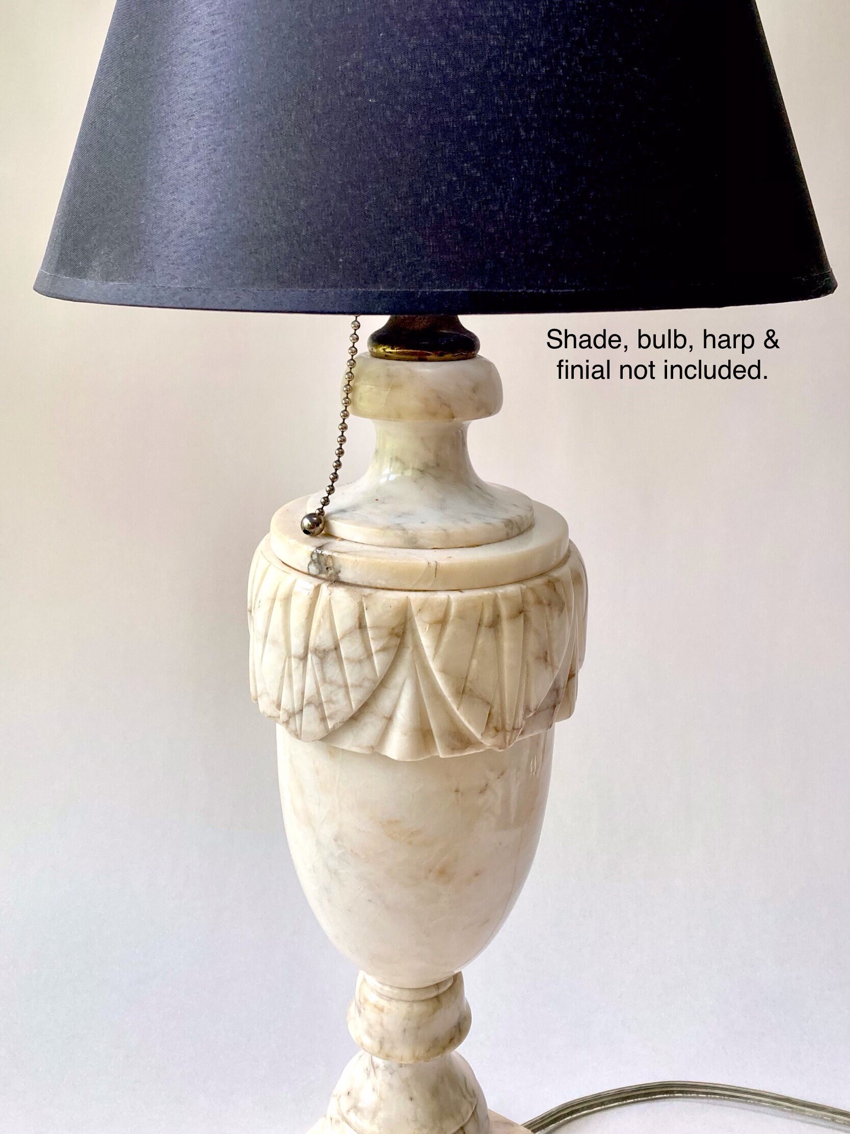 Vintage Italian Carved Marble Lamp, Stone Lamp, Grand Millennial Decor ...