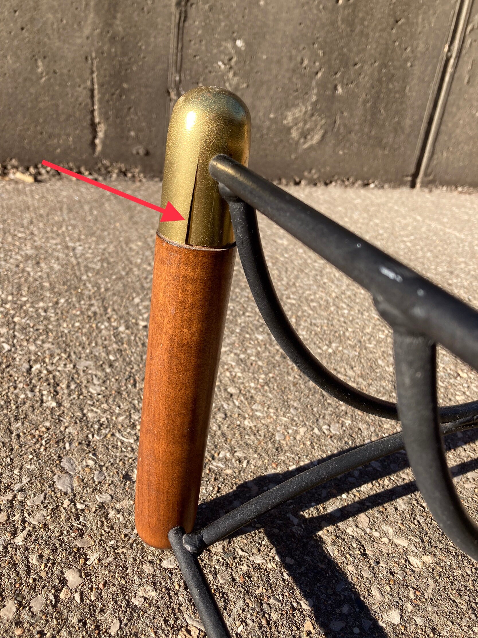 Mid Century Modern Walnut Brass Fireplace Log Rack, Vintage Retro Log ...