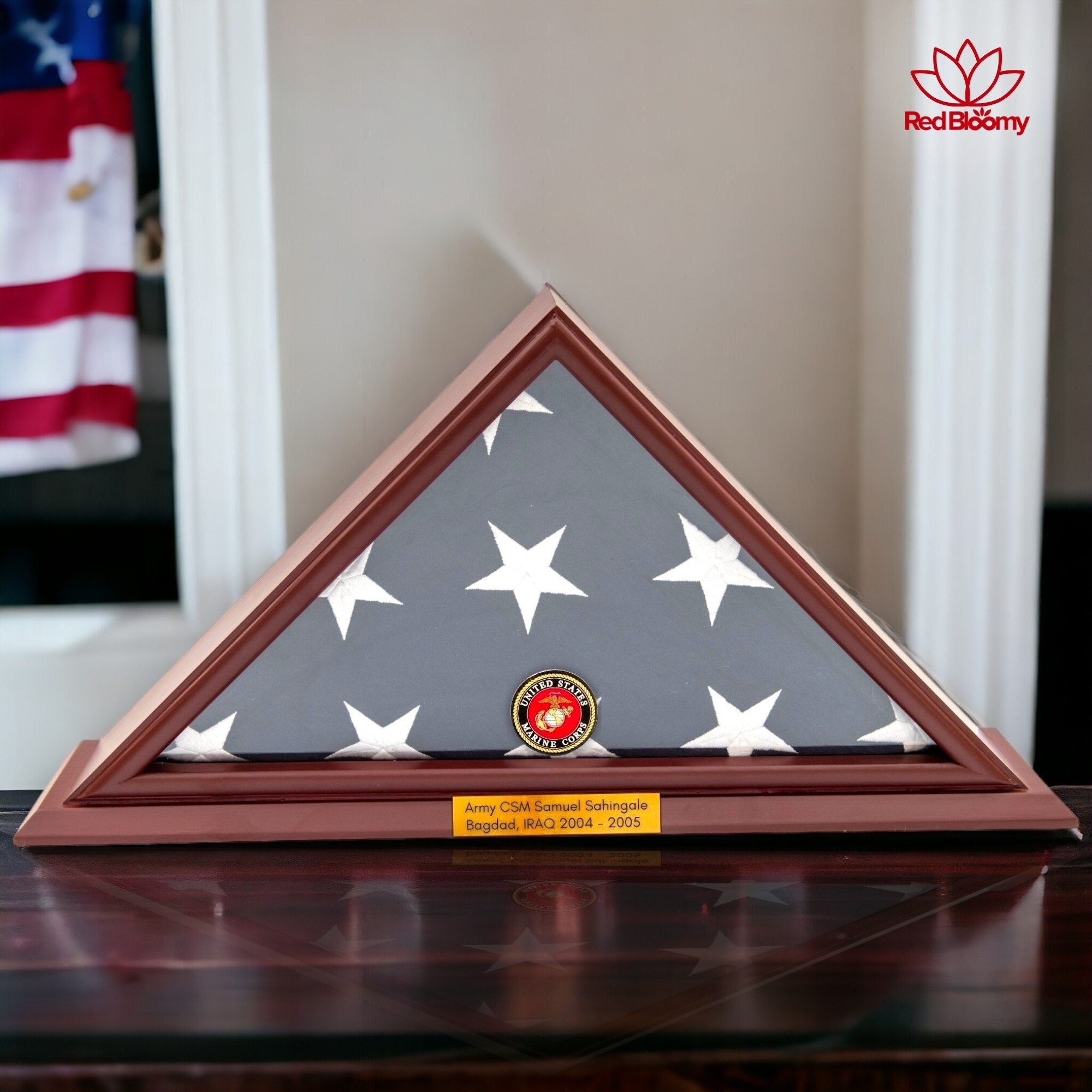 Custom Marine Flag Display Case, Small Base, Soldier Gift, Marine Flag ...