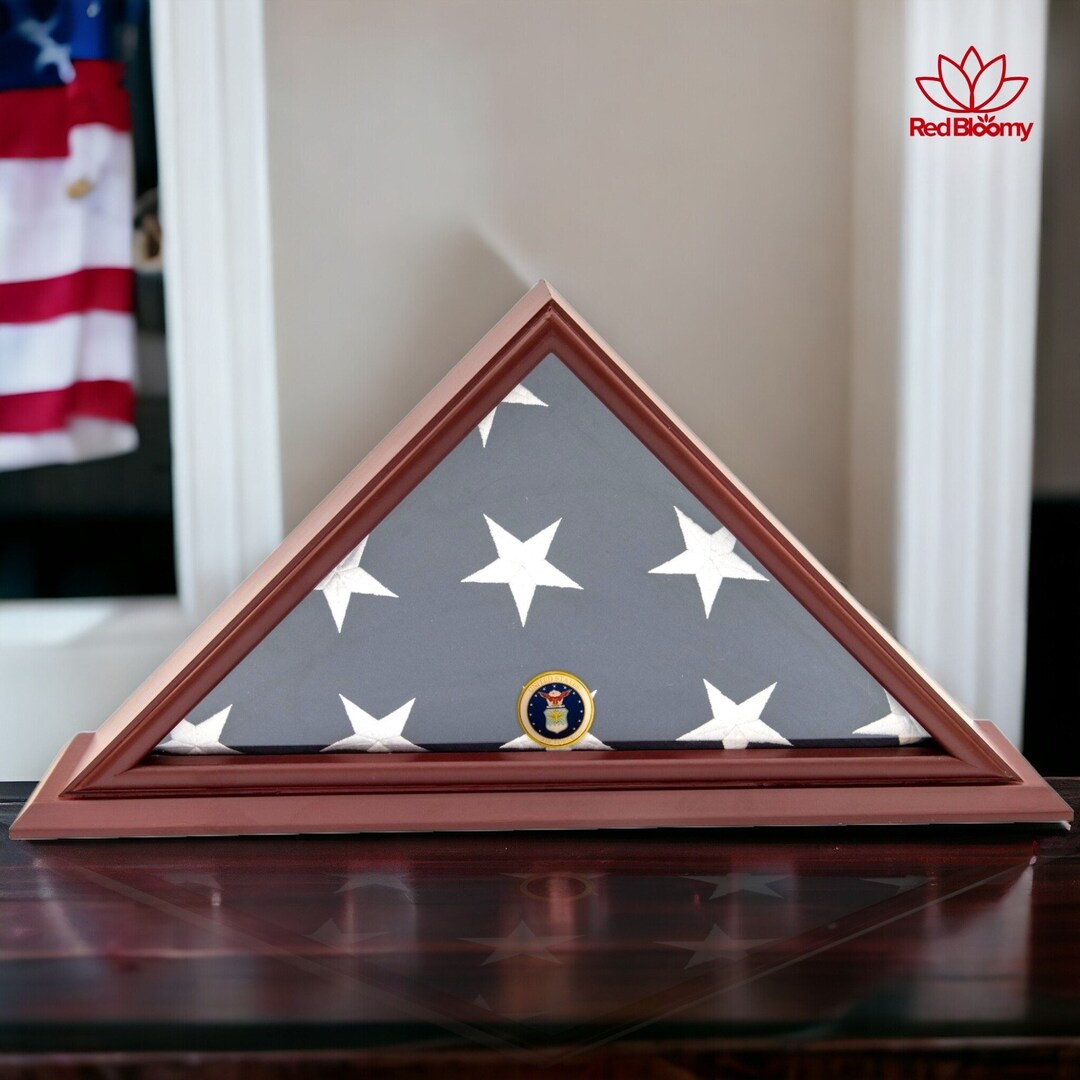 5x9 Air Force Flag Display Case, Small Base Burial Flag Case, Veteran ...