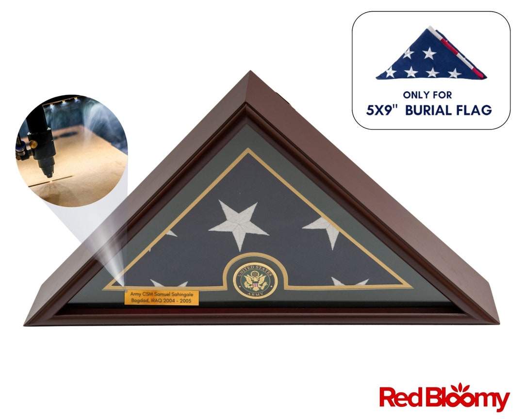 Custom Army Flag Display Case, Veteran Gift, Custom Flag Gift, Memorial ...