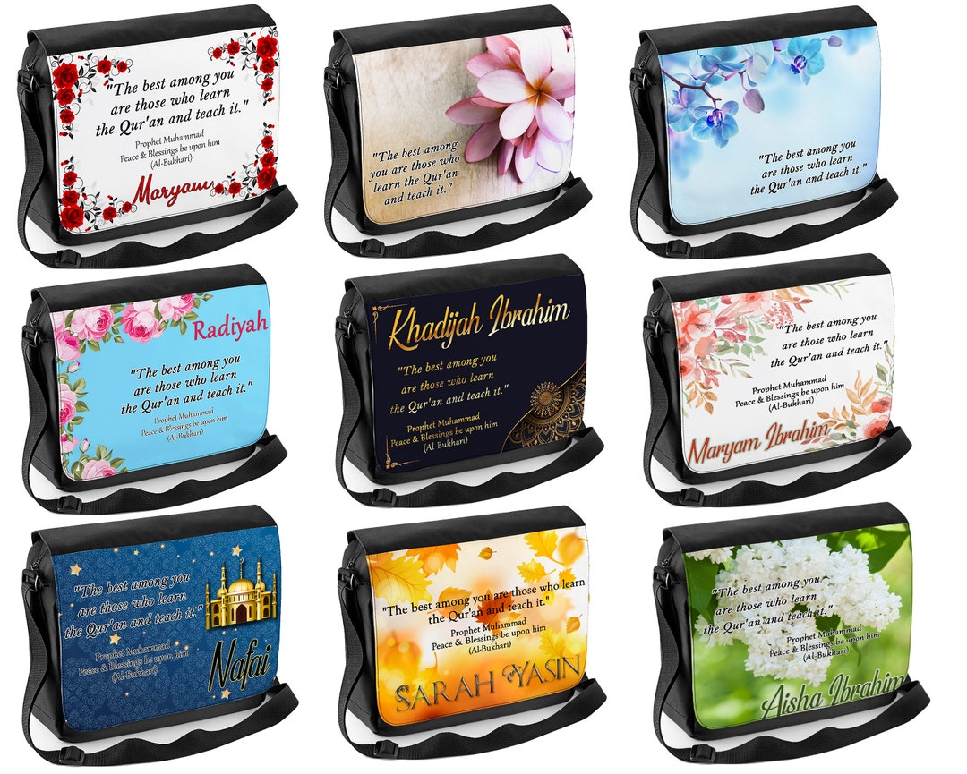 Personalised Madrassa/islamic Canvas Shoulder Bag, Masjid Bag, Madrassa ...