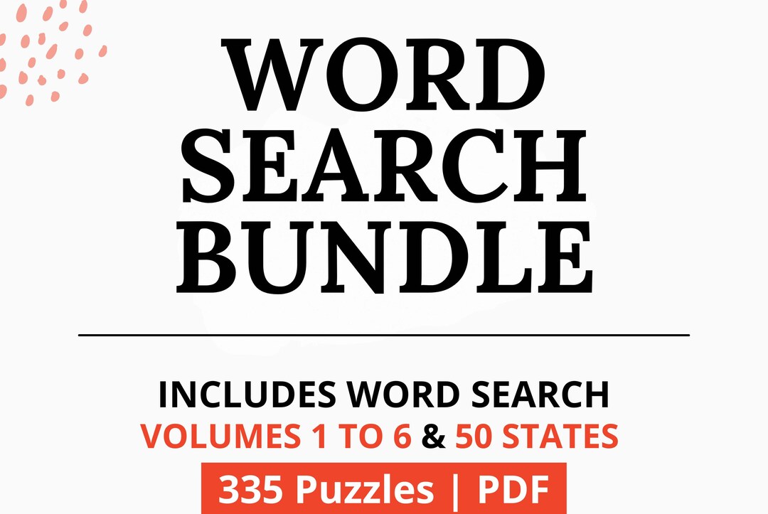 Word Search Puzzle Bundle for Adults, 335 Large Print Puzzles - Etsy