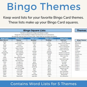 Custom Bingo Card Spreadsheet - Wedding, Bridal Shower, Birthday Party ...