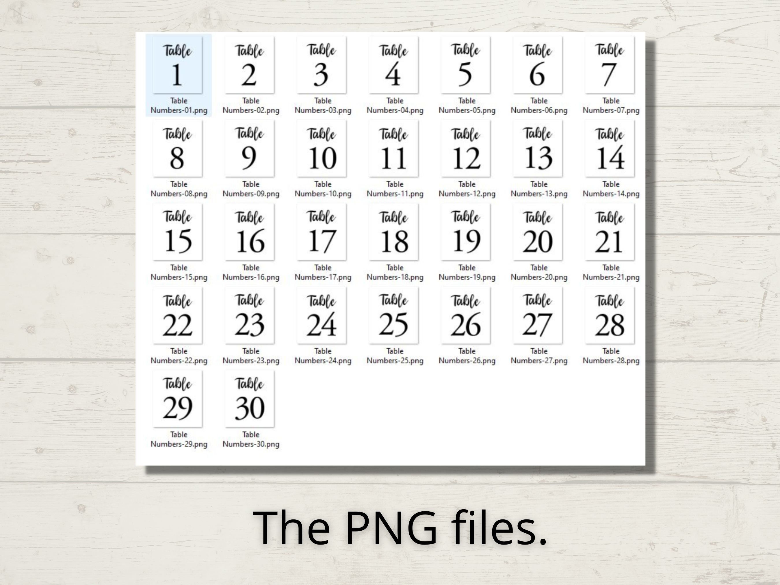 Table Numbers 1 Thru 30 Printable, Wedding Digital Download, SVG, PNG ...