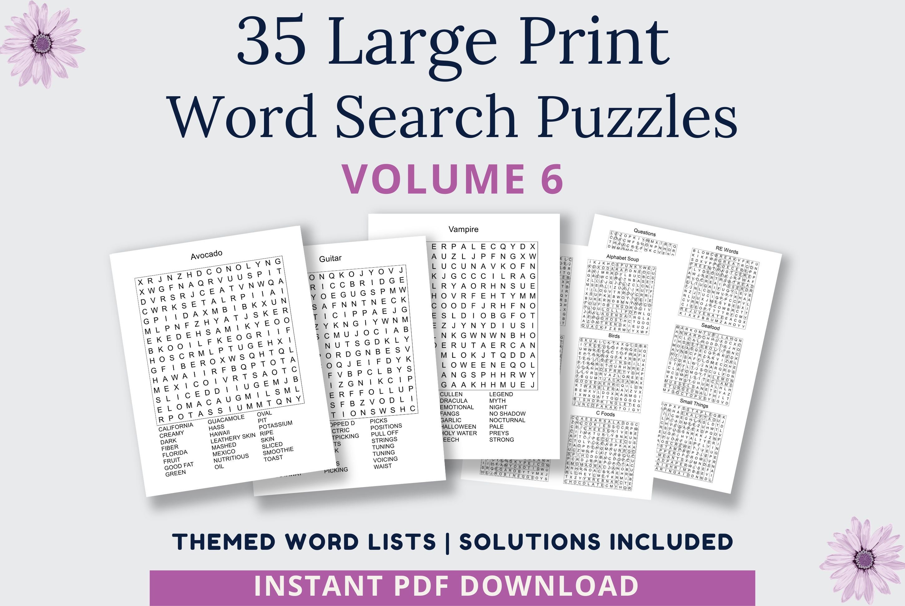 Large Word Search Puzzles
