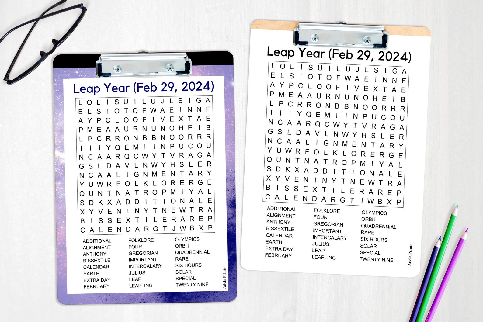 New Years Word Search Puzzles Printable, Party Games, Year 2024 ...