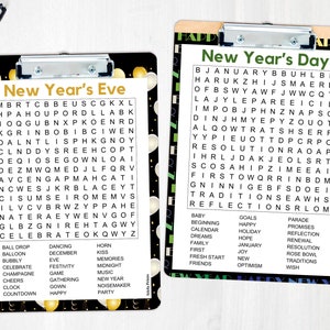 New Years Word Search Puzzles Printable, Party Games, Year 2024 ...