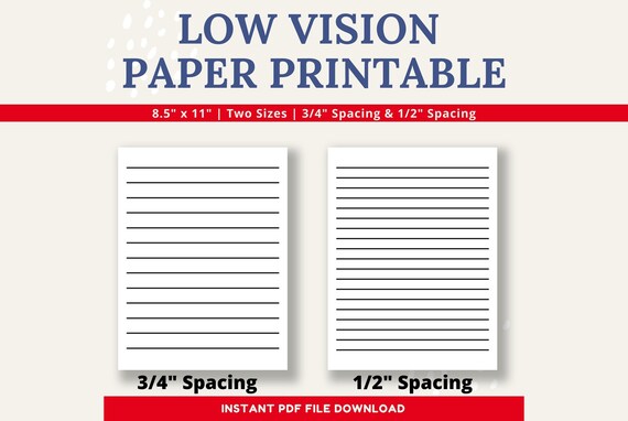 Low Vision Paper Printable - Etsy