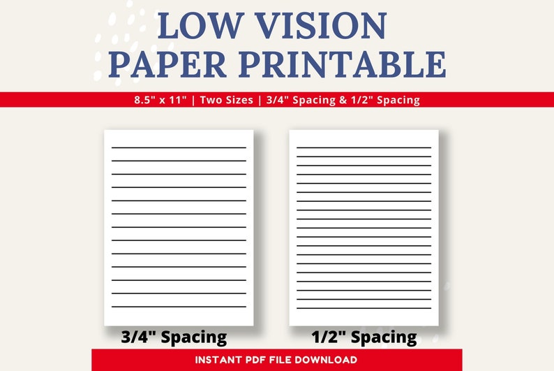 Low Vision Paper Printable - Etsy
