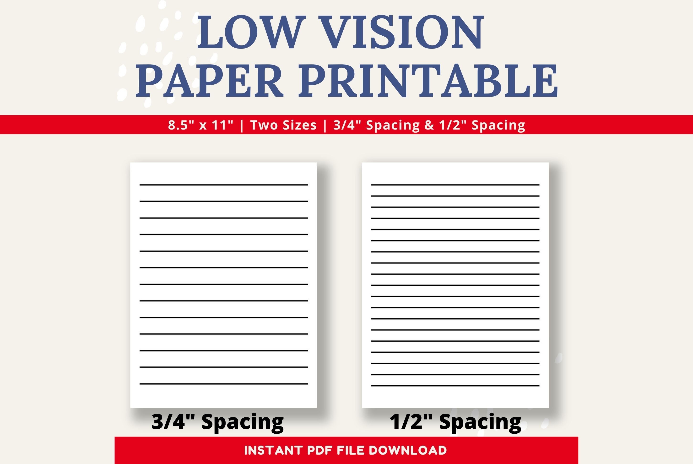 Low Vision Paper Printable - Etsy