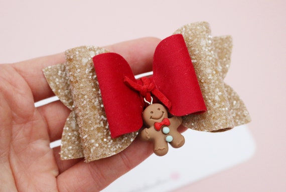 Gingerbread Man Bow Sparkle Bow Christmas Bows Soft - Etsy