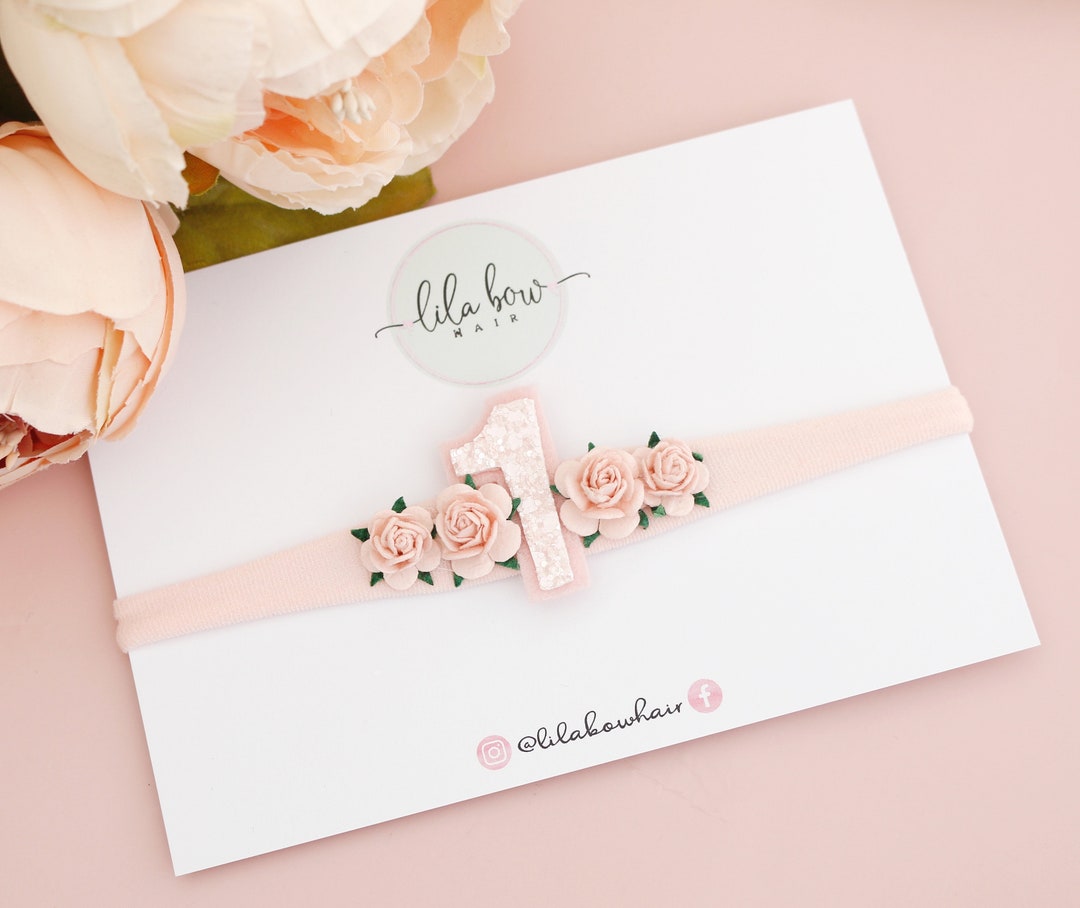 Pink Birthday Headband, Number Headband, Any Age Headband, Birthday Bow ...