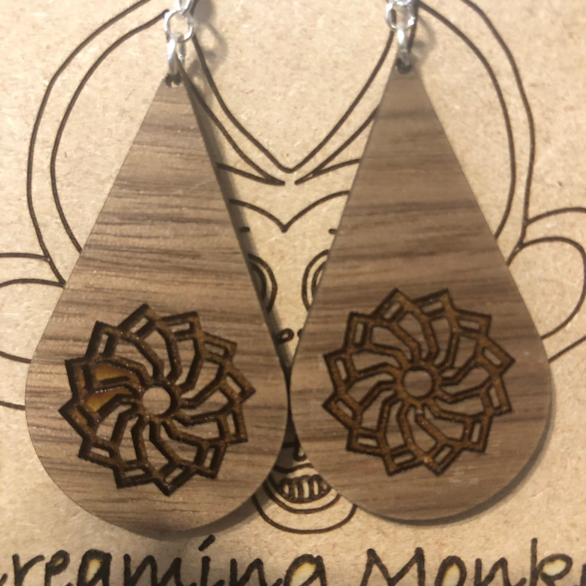 Teardrop With Engraved Mandala - Etsy