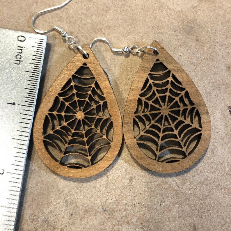2 Inch Laser Cut Walnut Plywood Earrings - Etsy