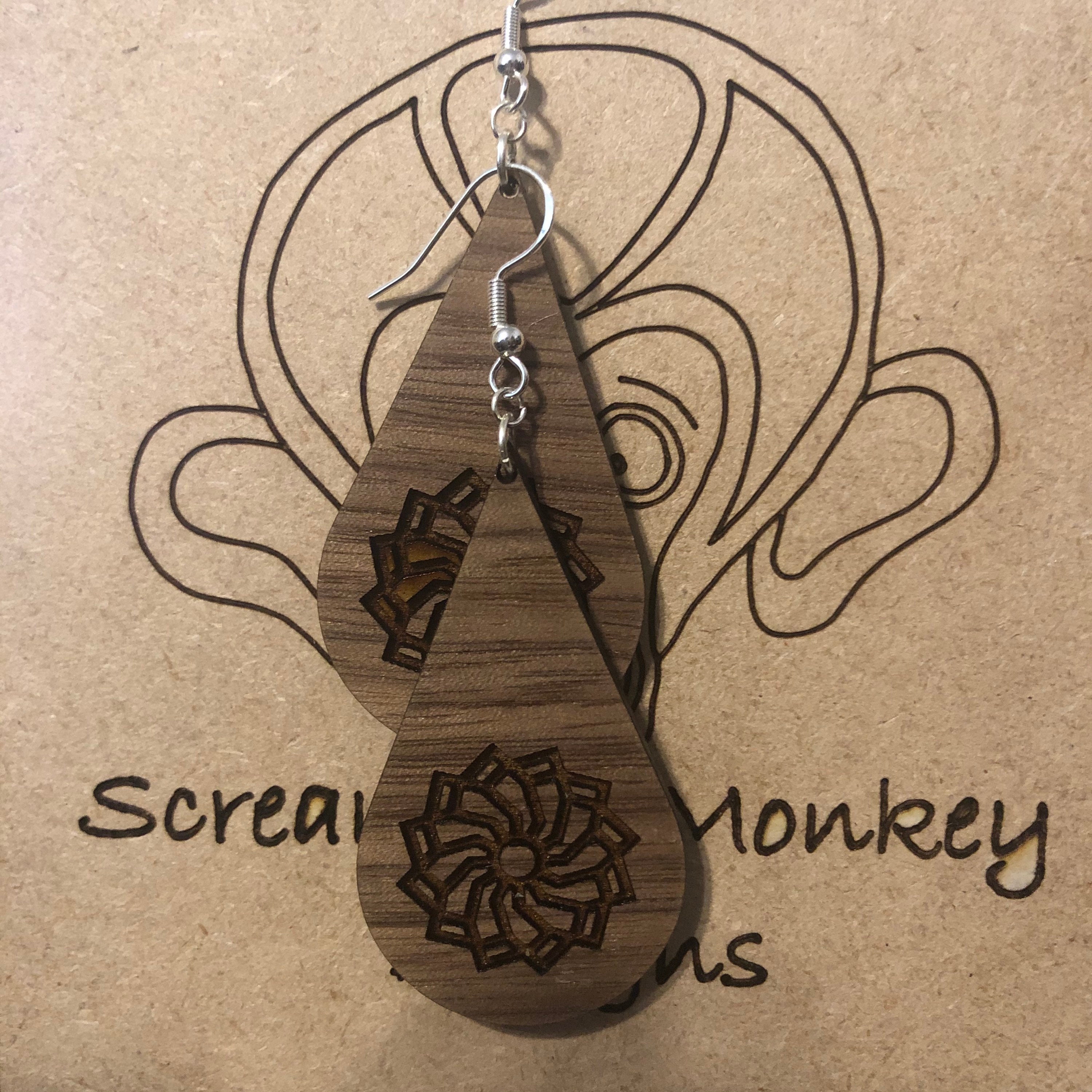 Teardrop With Engraved Mandala - Etsy