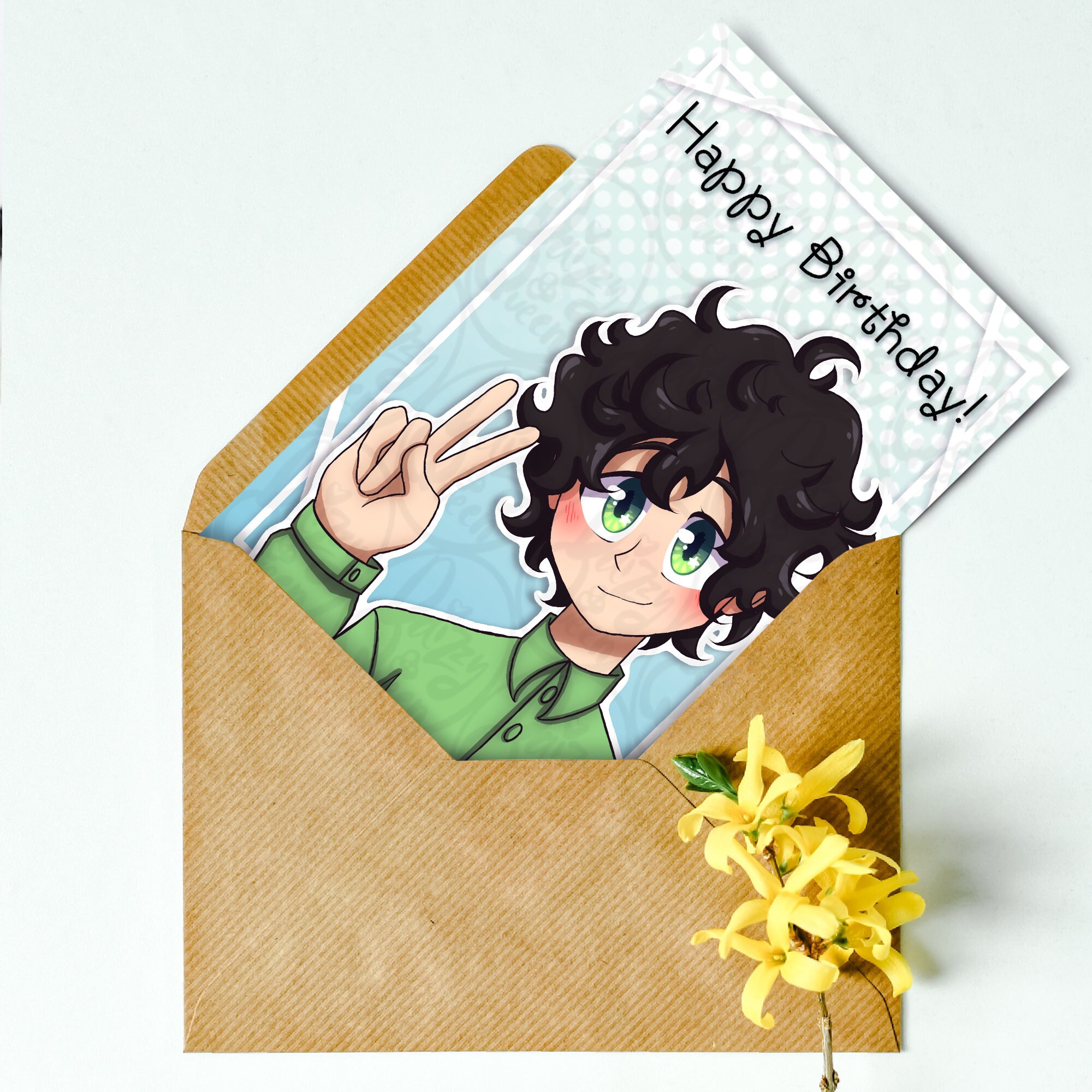 Printable Cute Anime Boy Birthday Card download and Print Handmade ...