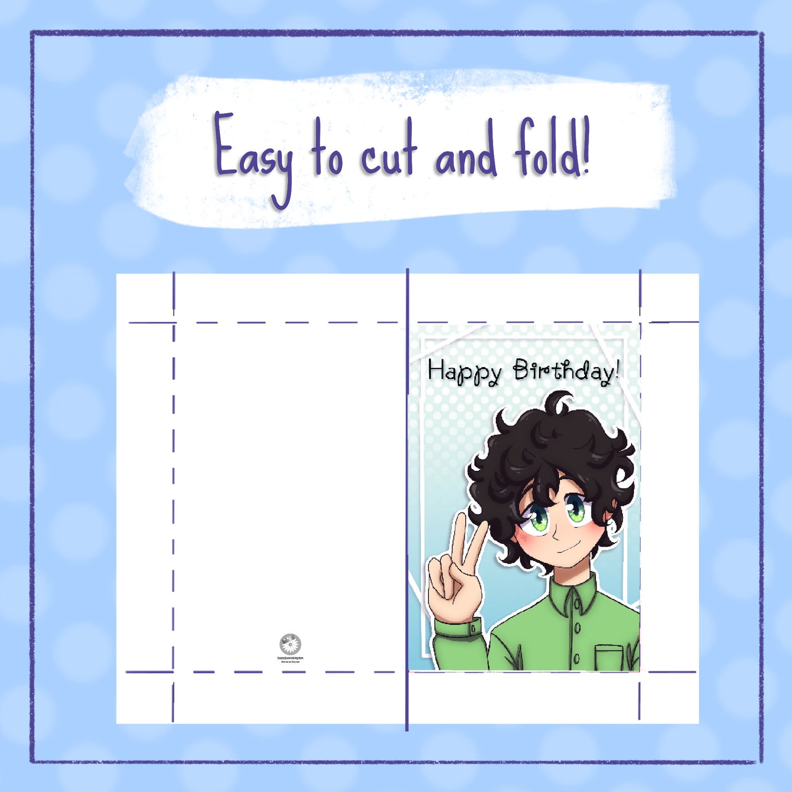 Printable Cute Anime Boy Birthday Card download and Print Handmade ...
