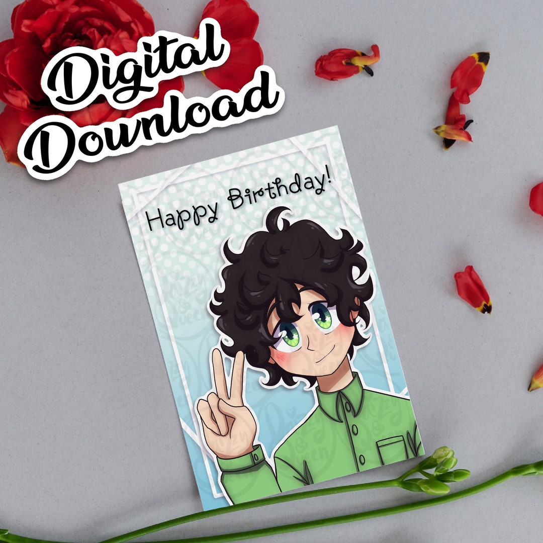 Printable Cute Anime Boy Birthday Card (download and Print) Handmade - Etsy