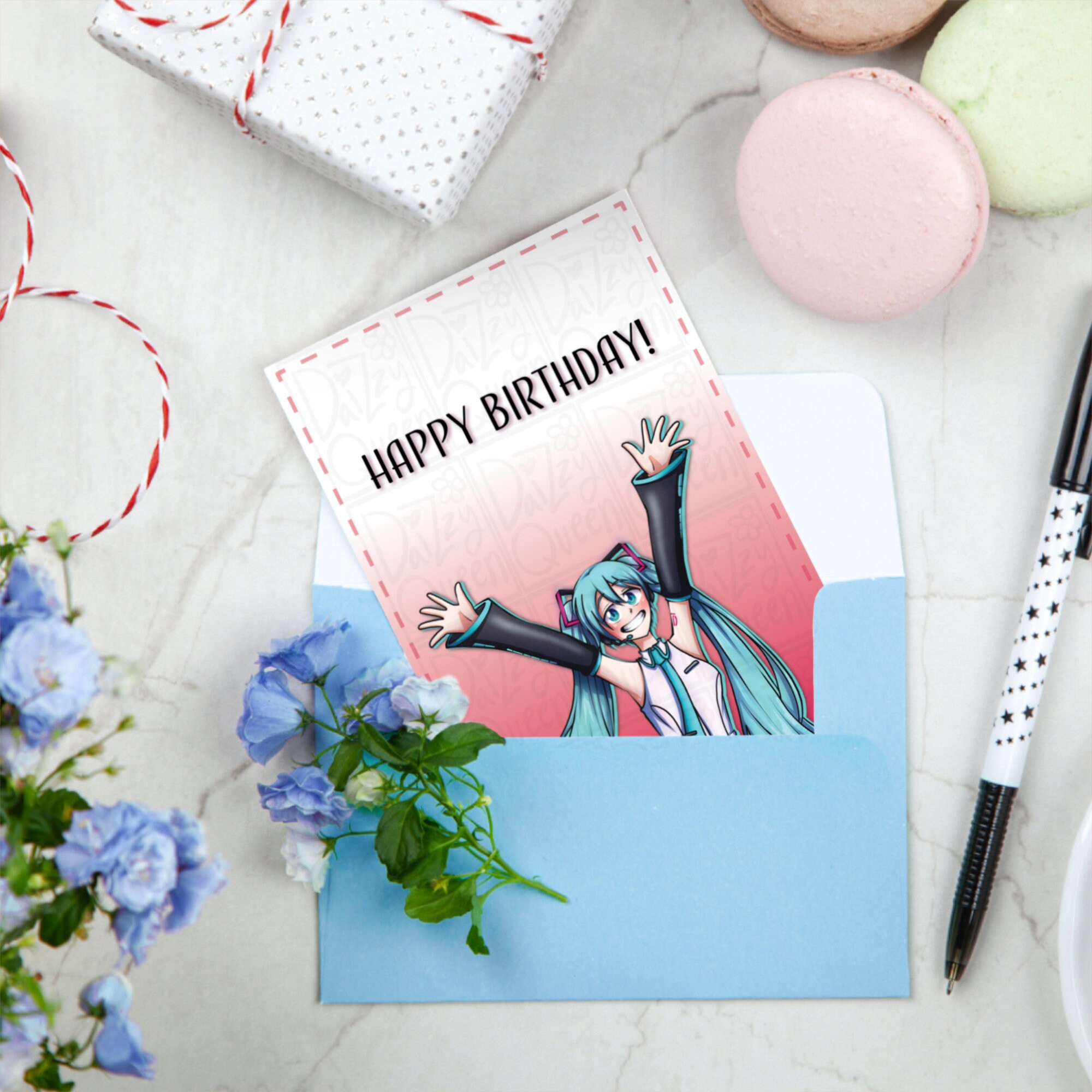Printable Hatsune Miku Anime Birthday Card | DIGITAL DOWNLOAD - Etsy