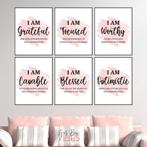 Affirmation Posters Affirmation Wall Art Watercolor Pink 6 - Etsy