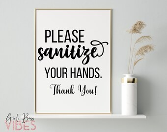 Please Sanitize Sign - Etsy