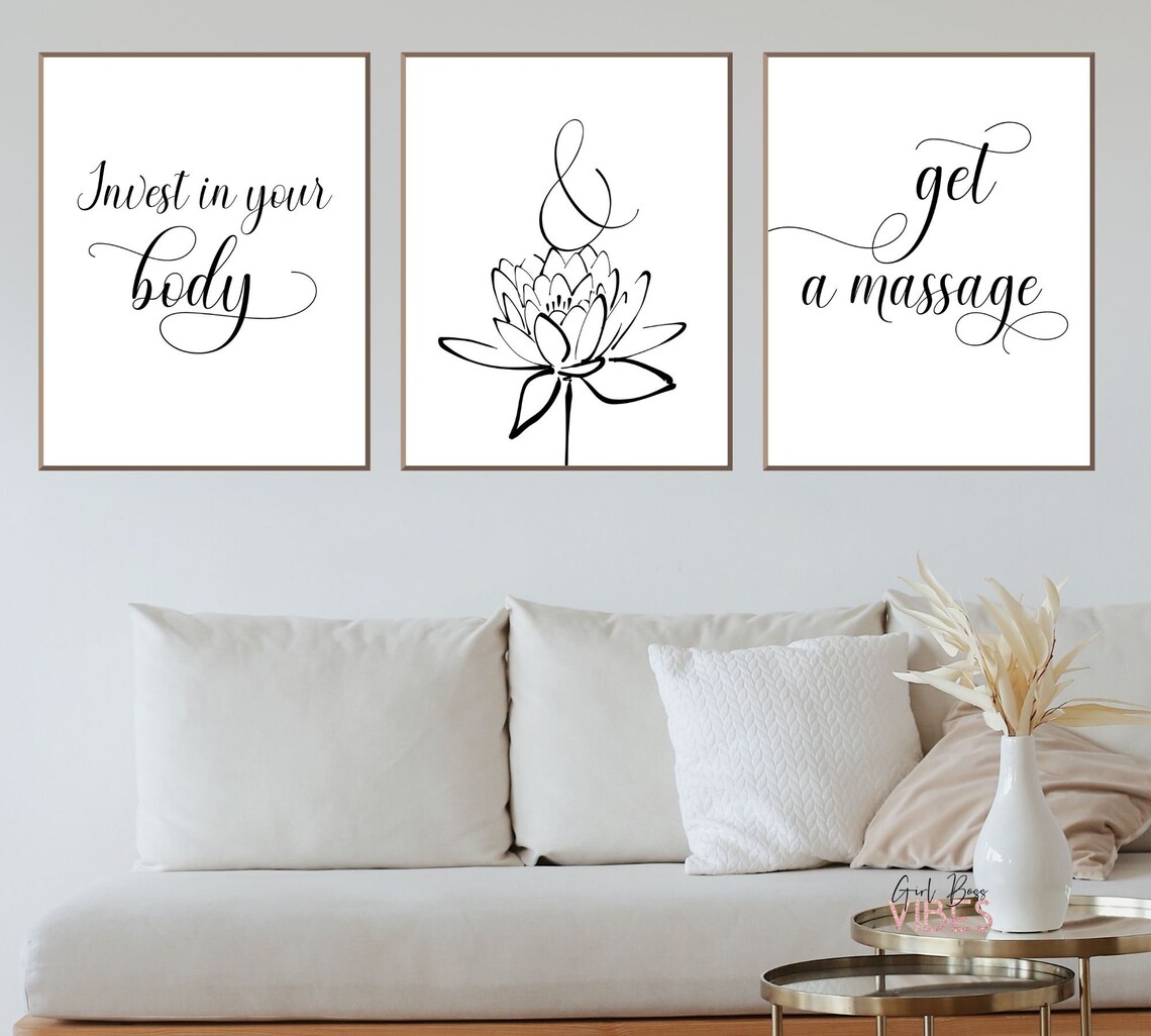 Minimalist Massage Therapy Decor Printable Wall Art Massage - Etsy