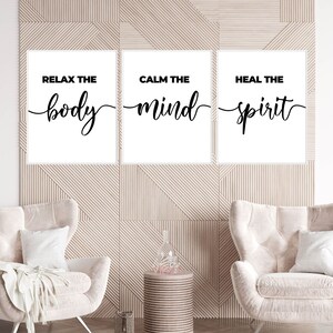 Relax, Calm, Heal, Relax Wall Décor, Massage Therapist, Printable Wall ...