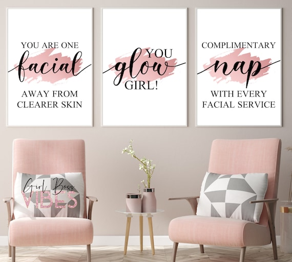 Facial Sign Esthetician Wall Decor Printable Wall Art 3pc - Etsy