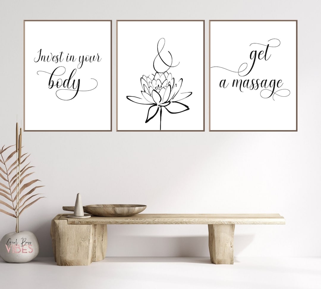 Minimalist Massage Therapy Decor Printable Wall Art Massage Therapist Massage Therapist Art