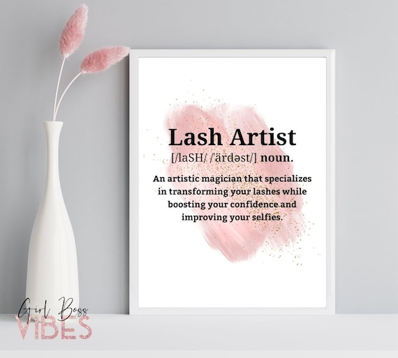 Lash Artist Definition Print Lash Room Décor Blush Pink - Etsy