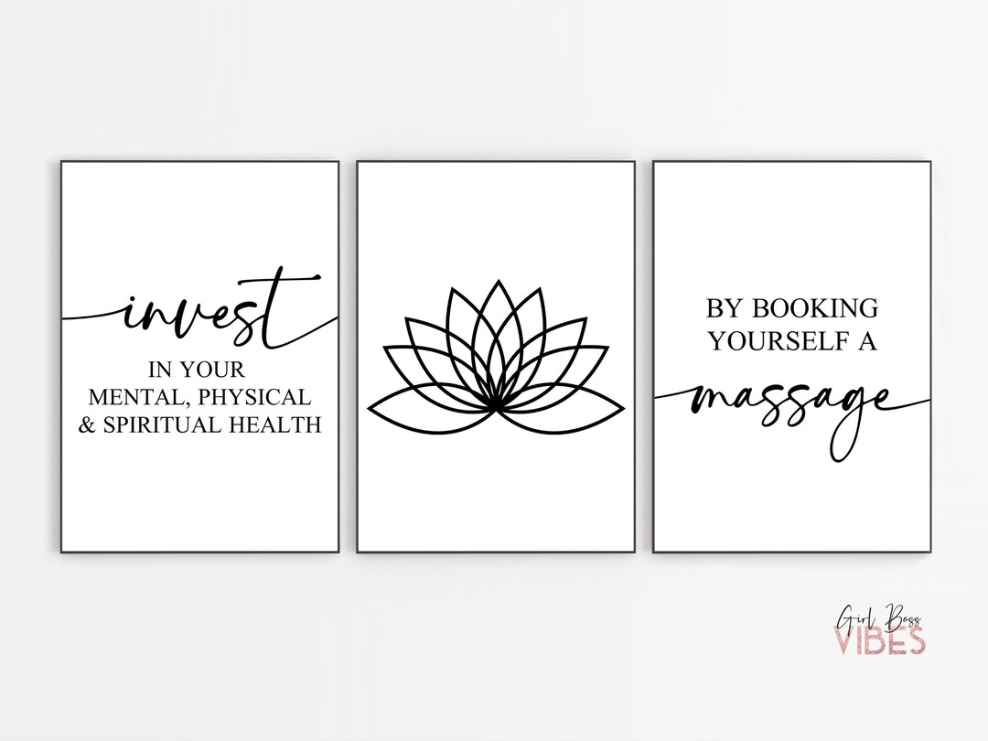 Massage Therapist Art Set Of 3 Printables Massage Therapist Etsy