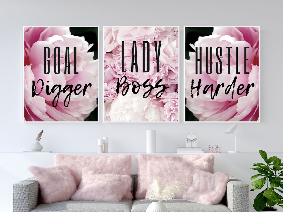 Lady Boss Quotes 3pc Set - Office Decor for Women, Printable Wall Art ...