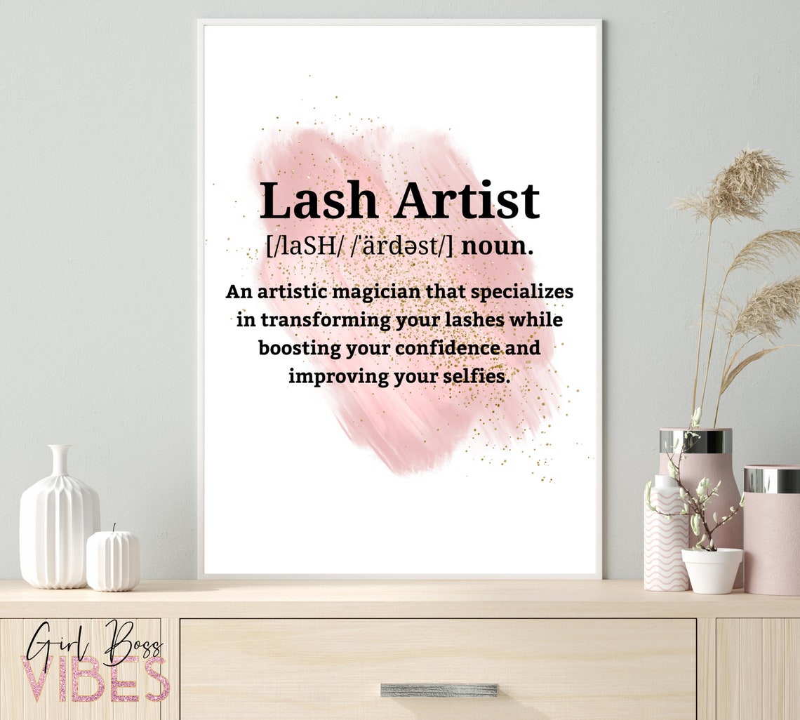 Lash Artist Definition Print Lash Room Décor Blush Pink - Etsy