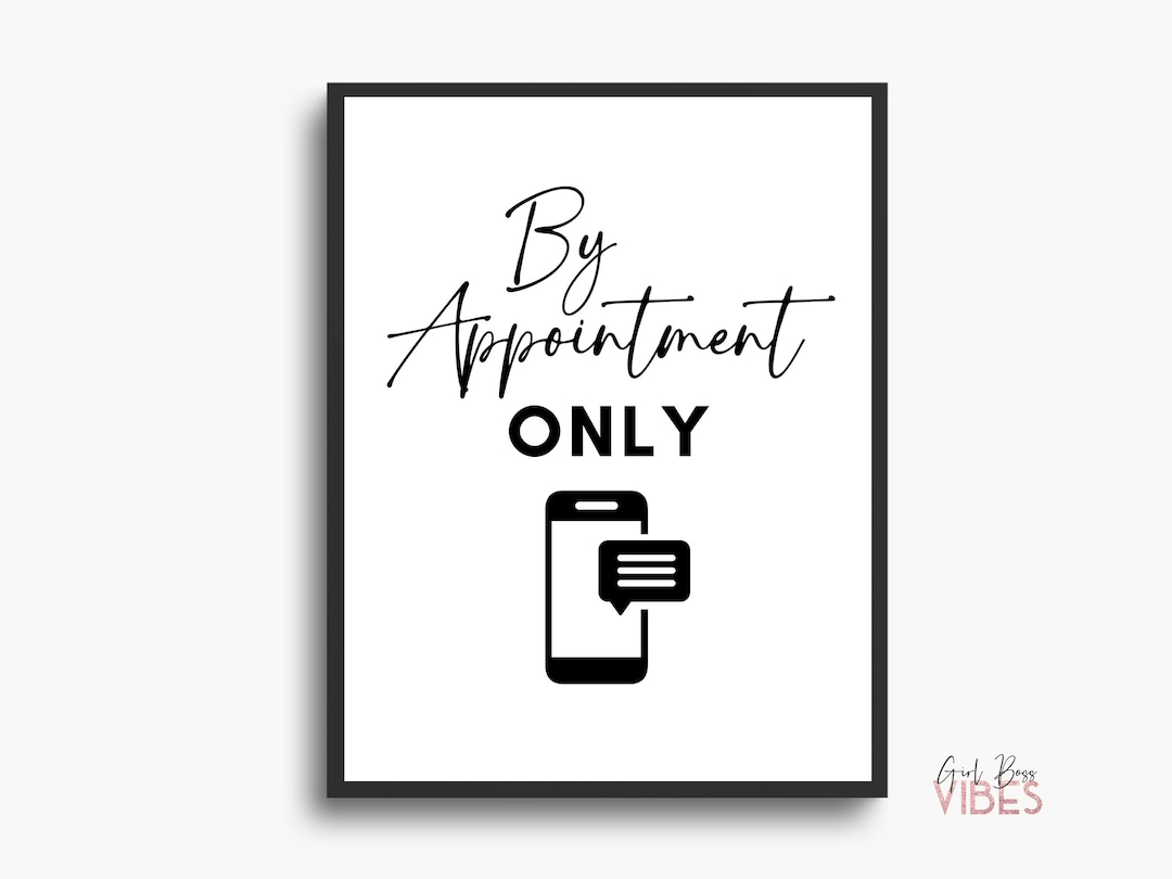 By Appointment Only Printable Salon Sign, Spa Sign, Download - Etsy