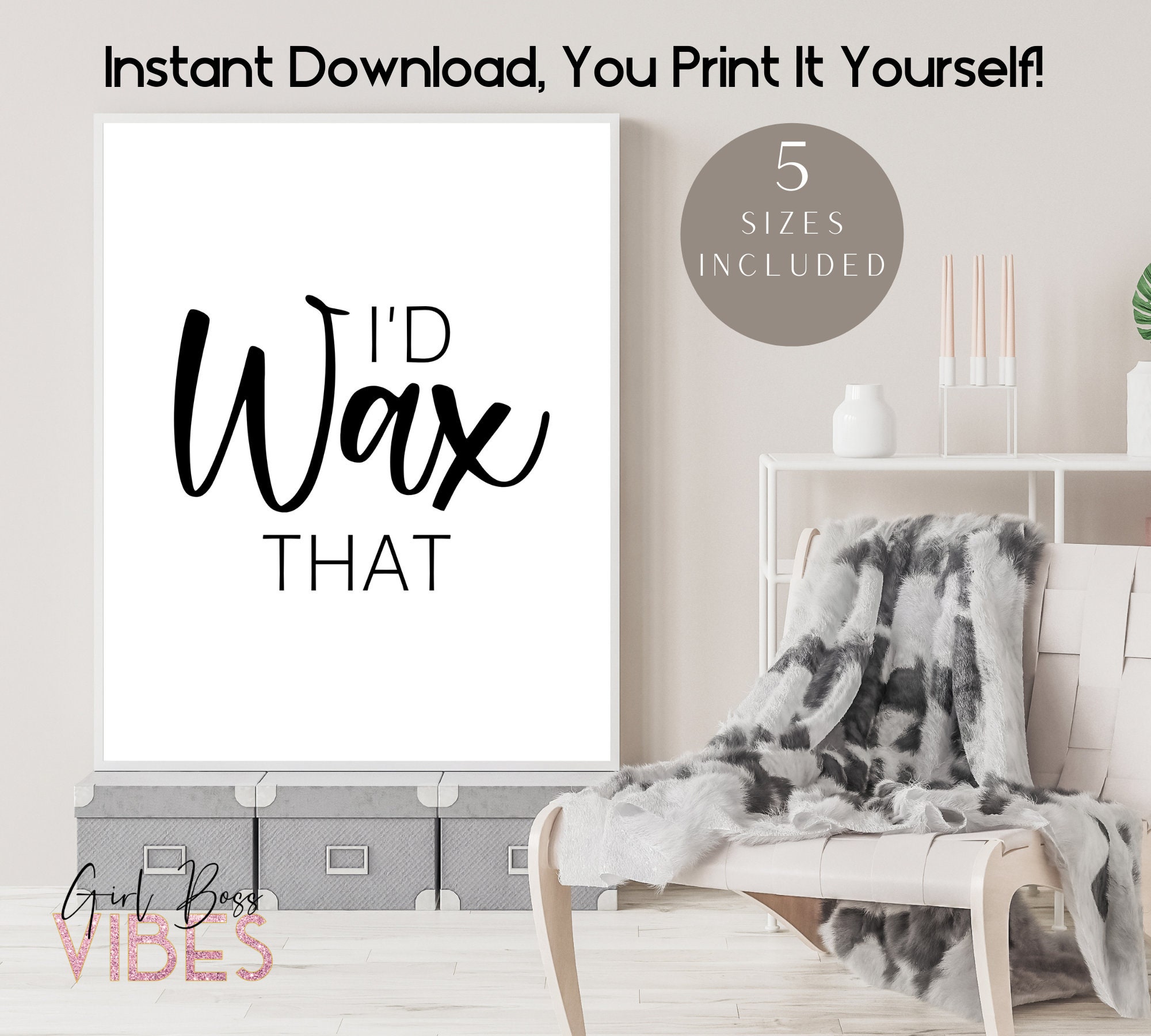 Esthetician Decor I'd Wax That Skincare Quotes | Etsy