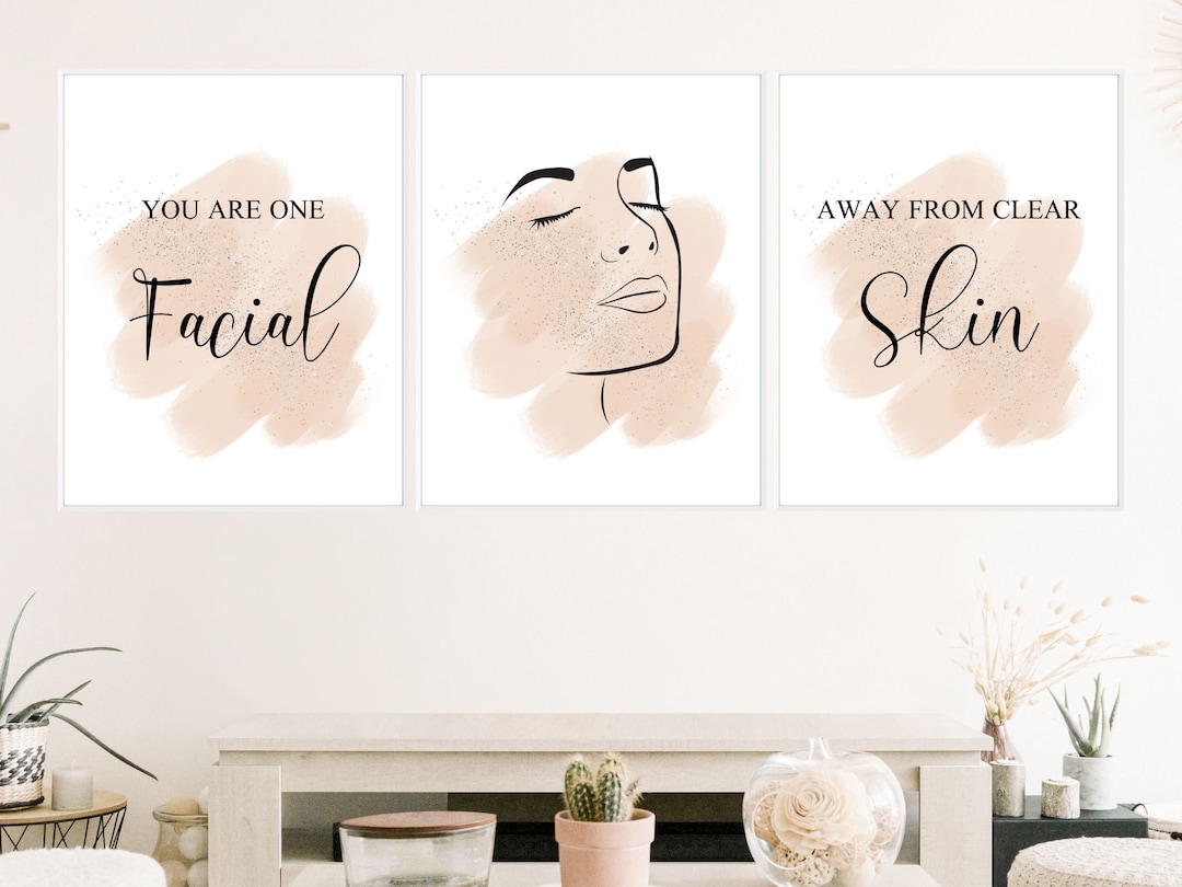 Facial Room Décor, 3PC Printable Wall Art, Esthetician Decor, Skincare ...