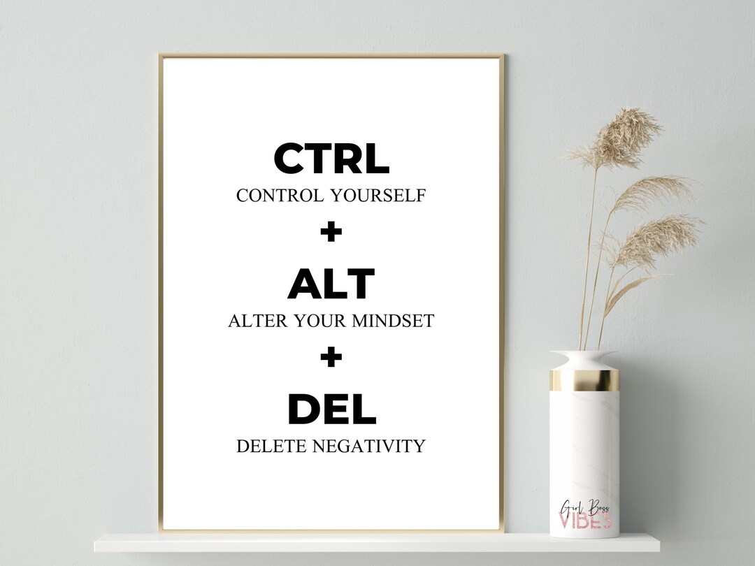 Ctrl Alt Del Office Wall Decor Printable, Motivational Cubicle Art ...