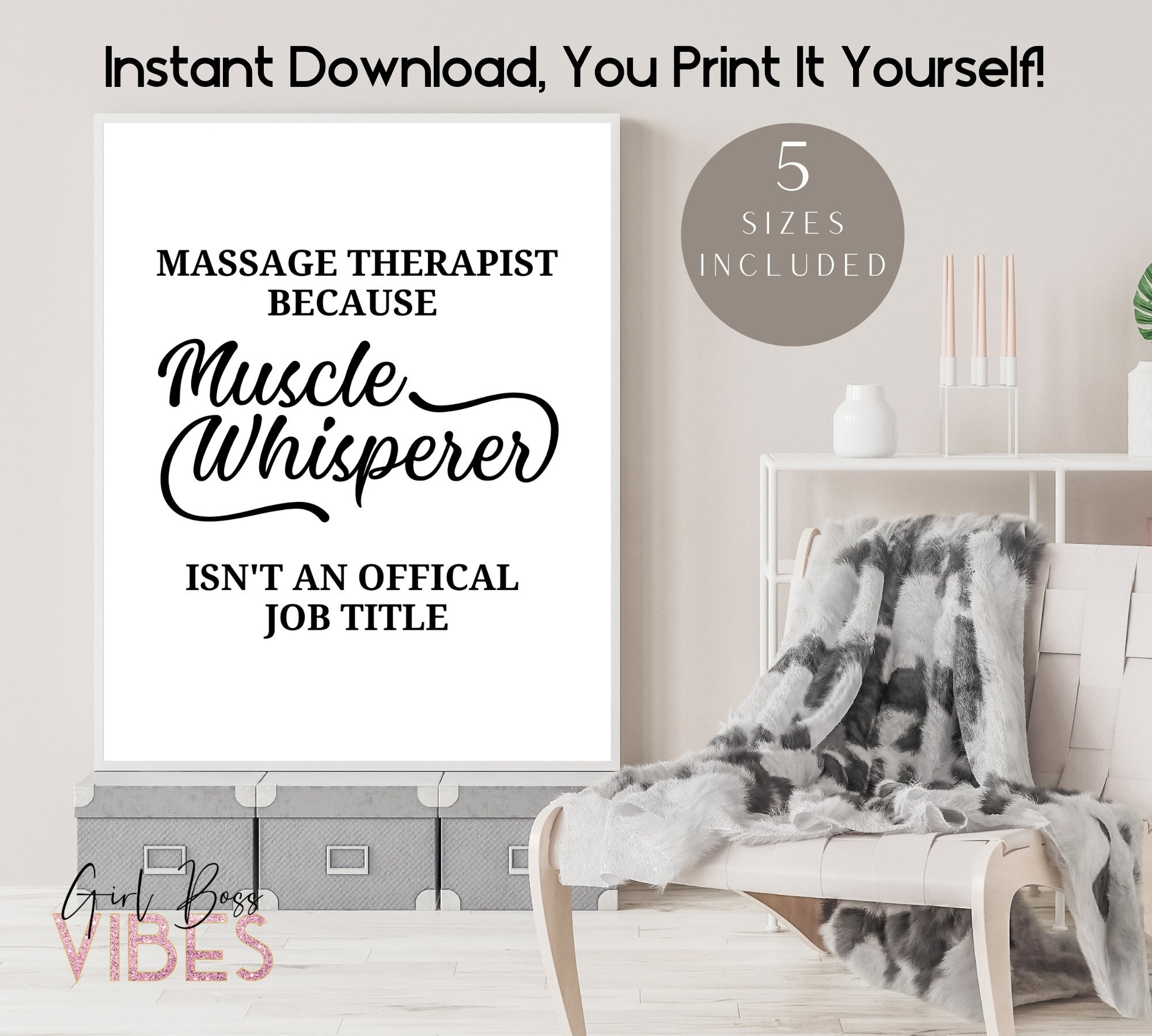 Massage Therapist Gift Printable Wall Art Massage Room | Etsy