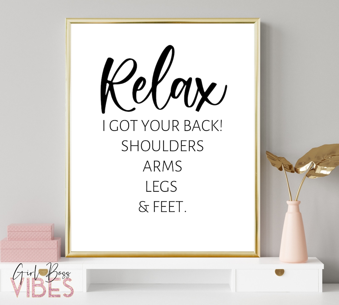 Massage Room Decor, Relax I Got Your Back Printable Wall Art - Etsy