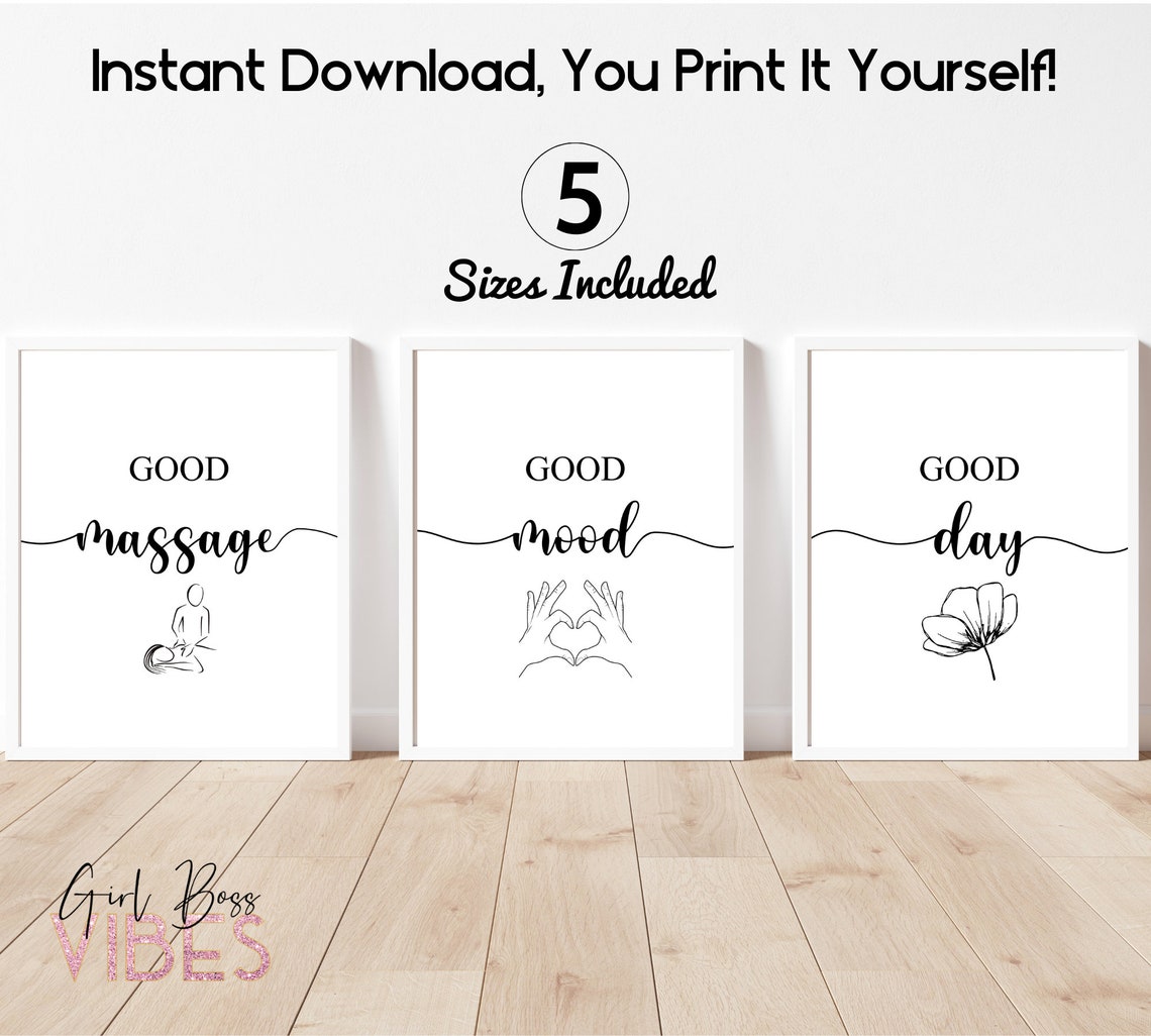 Massage Posters Massage Room Decor Set of 3 Wall Art - Etsy