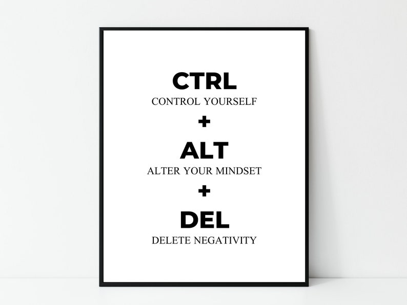 Ctrl Alt Del Office Wall Decor Printable, Motivational Cubicle Art ...
