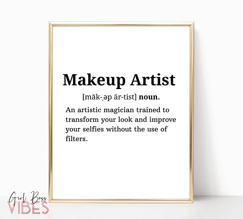 Make up Artist Definition Print Makeup Wall Decor Printable | Etsy