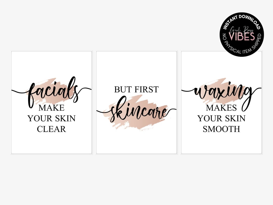 Esthetician Decor Printables, Facial Sign, Body Waxing, Printable Wall ...