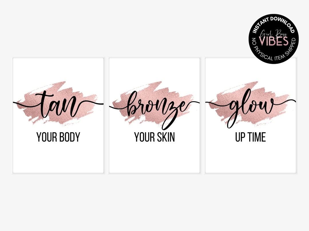 Pink Tanning Salon Décor, Spray Tanning, Printable Wall Art, Instant ...