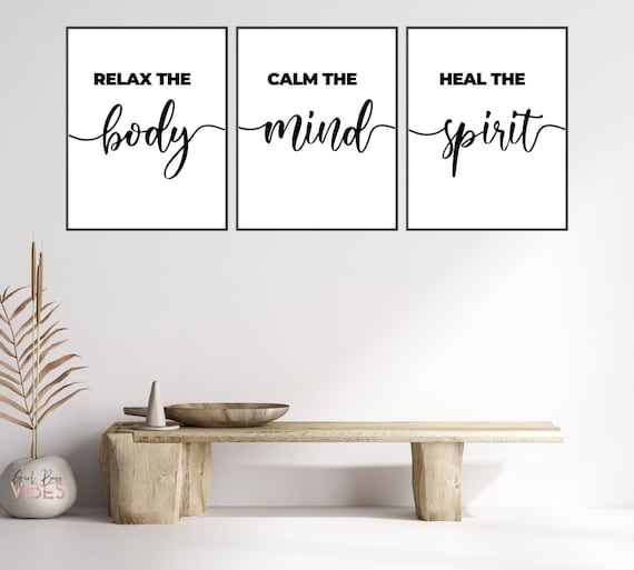 Relax Calm Heal Relax Wall Décor Massage Therapist - Etsy