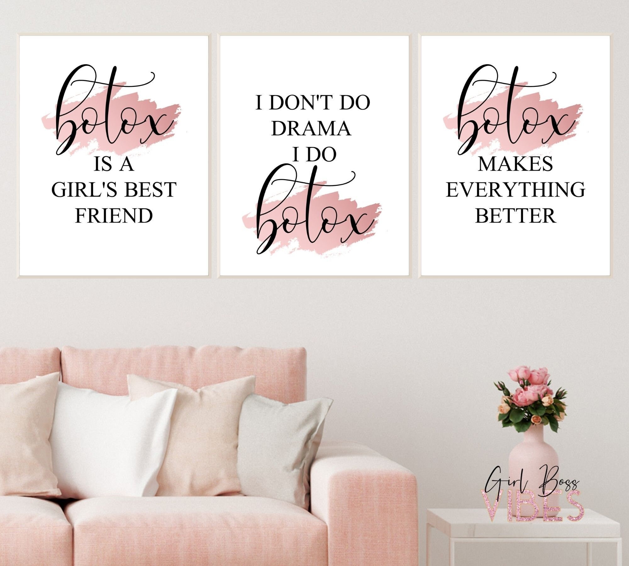 Blush Pink Botox Art Botox Quotes Botox and Fillers - Etsy