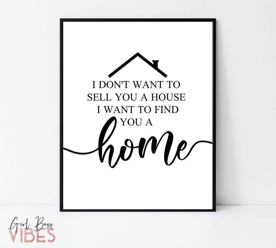 Real Estate Agent Quote Printable Real Estate Office Decor - Etsy UK