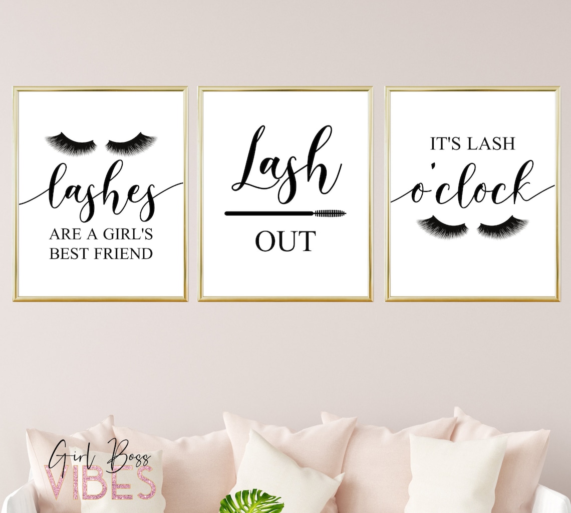 Lash Out Printable Wall Art Eyelash Prints Set of 3 Lashes | Etsy