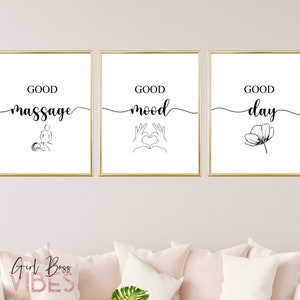 Massage Posters, Massage Room Decor, Set of 3 Wall Art, Massage Prints ...